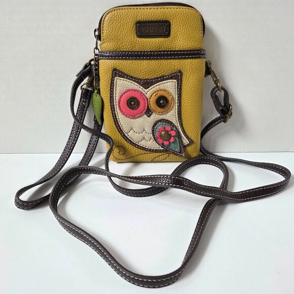 Chala | Bags | Chala Owl Mustard Yellow Cell Phone Crossbody Purse ...